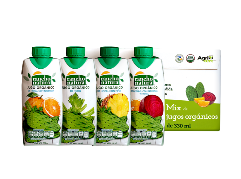 Caja de 12 jugos de Nopal con Naranja | Rancho Natura
